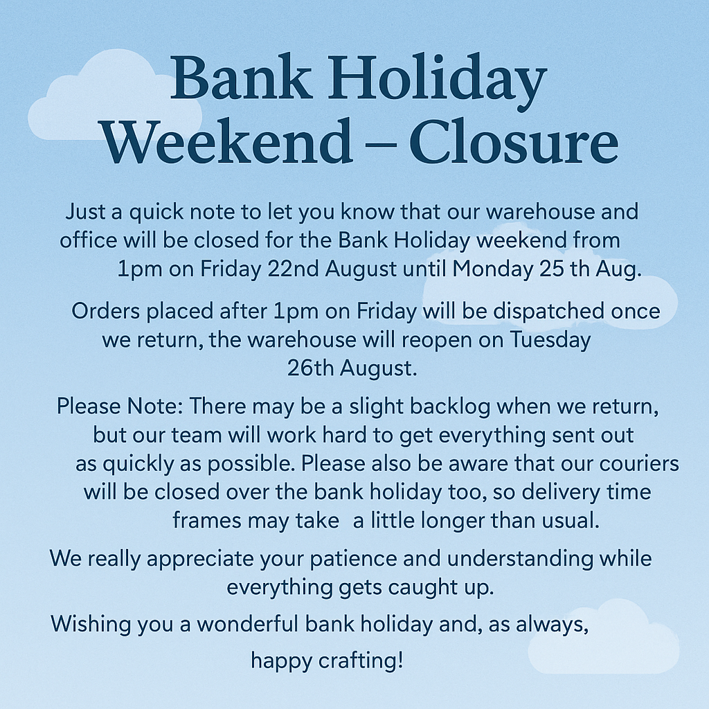 Bank Holiday Weekend - Closure – Littlewoolshop.com