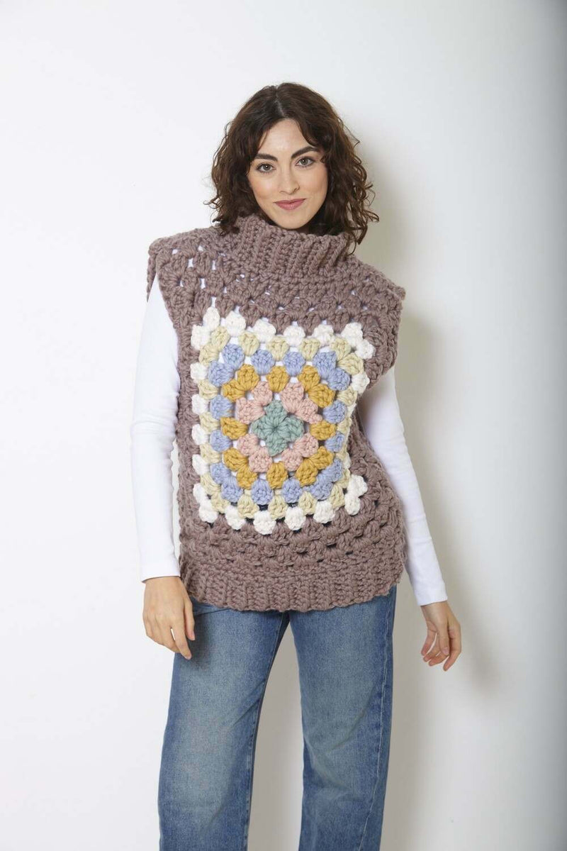 King Cole Rosarium Mega Chunky Crochet Jumper & Slipover Pattern 6274 ...