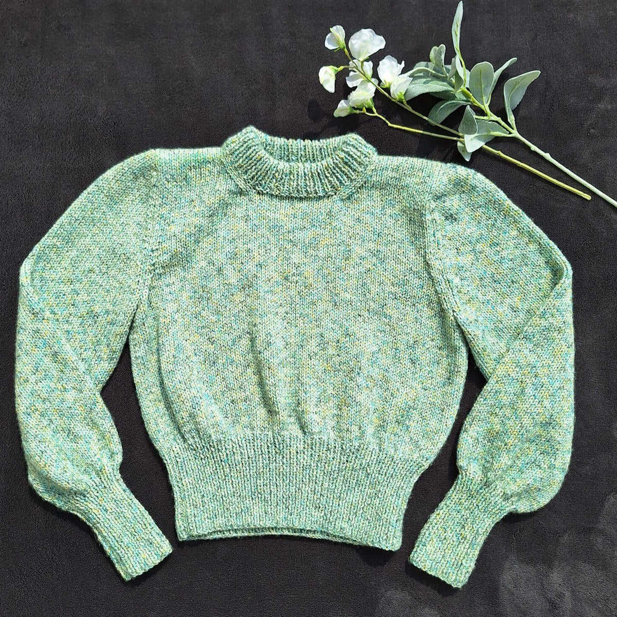 Woolcraft Shetland Heather Aran Balloon Sleeve Sweater Pattern WC3003 ...