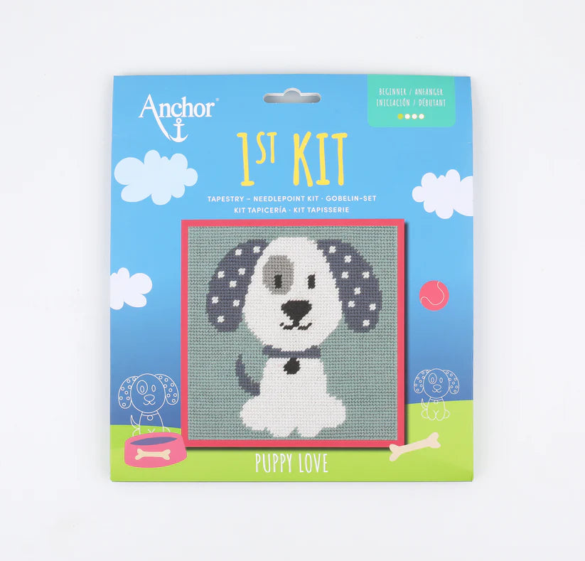 Anchor Mini My First Tapestry Stitch Kit - Puppy Love – Littlewoolshop.com