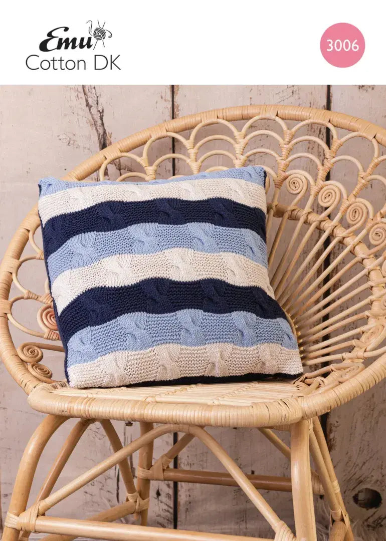 Emu Cotton DK Scandi Style Cable Cushion Pattern 3006 – Littlewoolshop.com