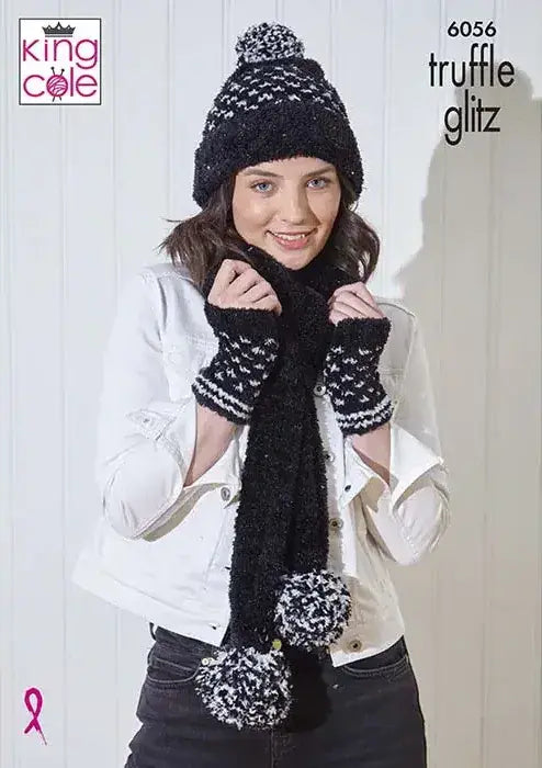 King Cole Truffle Glitz DK Accessories Pattern 6056 – Littlewoolshop.com