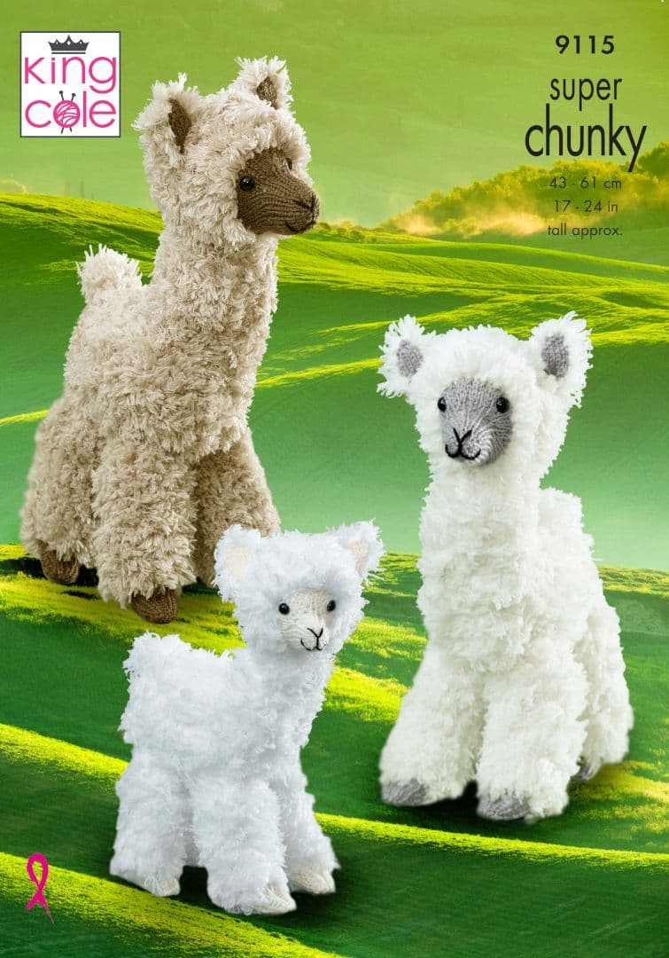 King Cole Tufty Super Chunky Toy Alpaca Pattern 9115 – Littlewoolshop.com