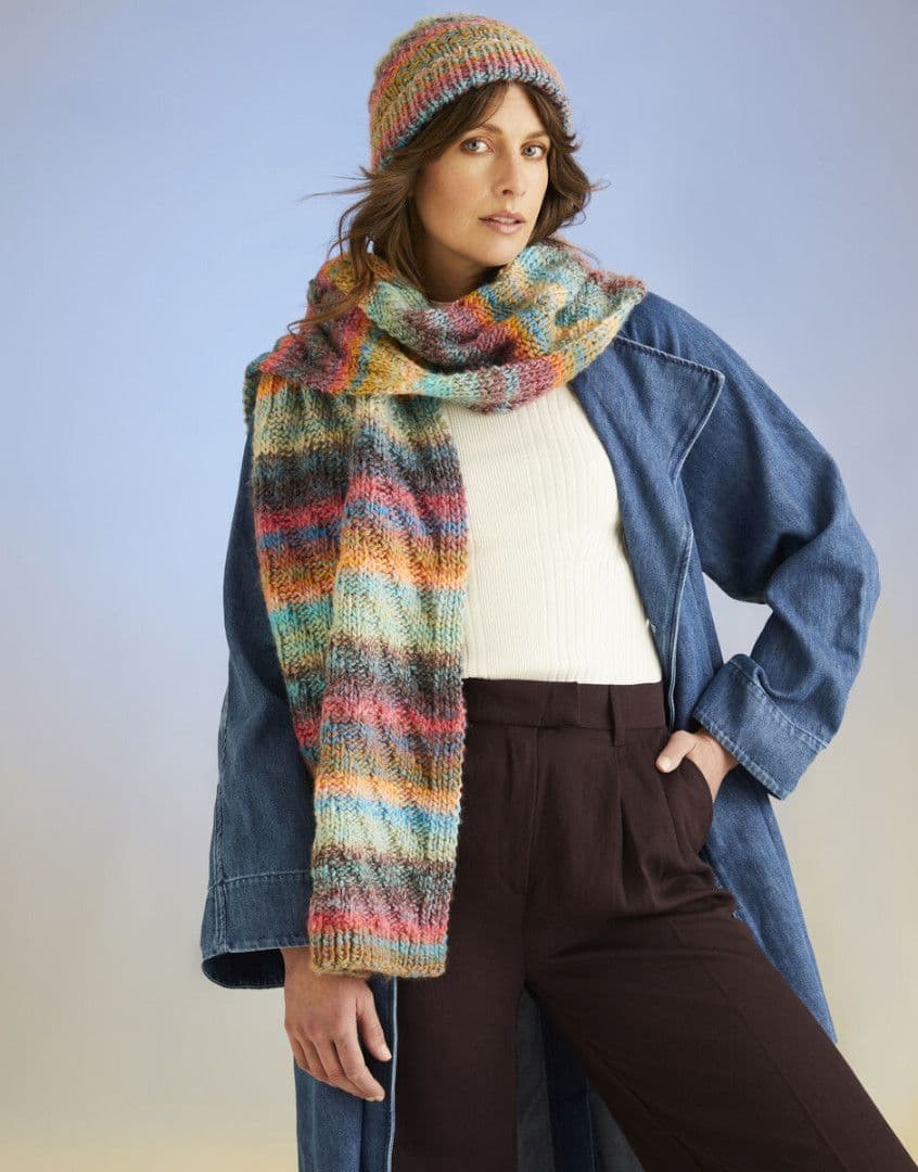 Sirdar Jewelspun Chunky Hat & Scarf Pattern 10710 Sirdar Jewelspun Chunky Hat & Scarf Pattern 10710