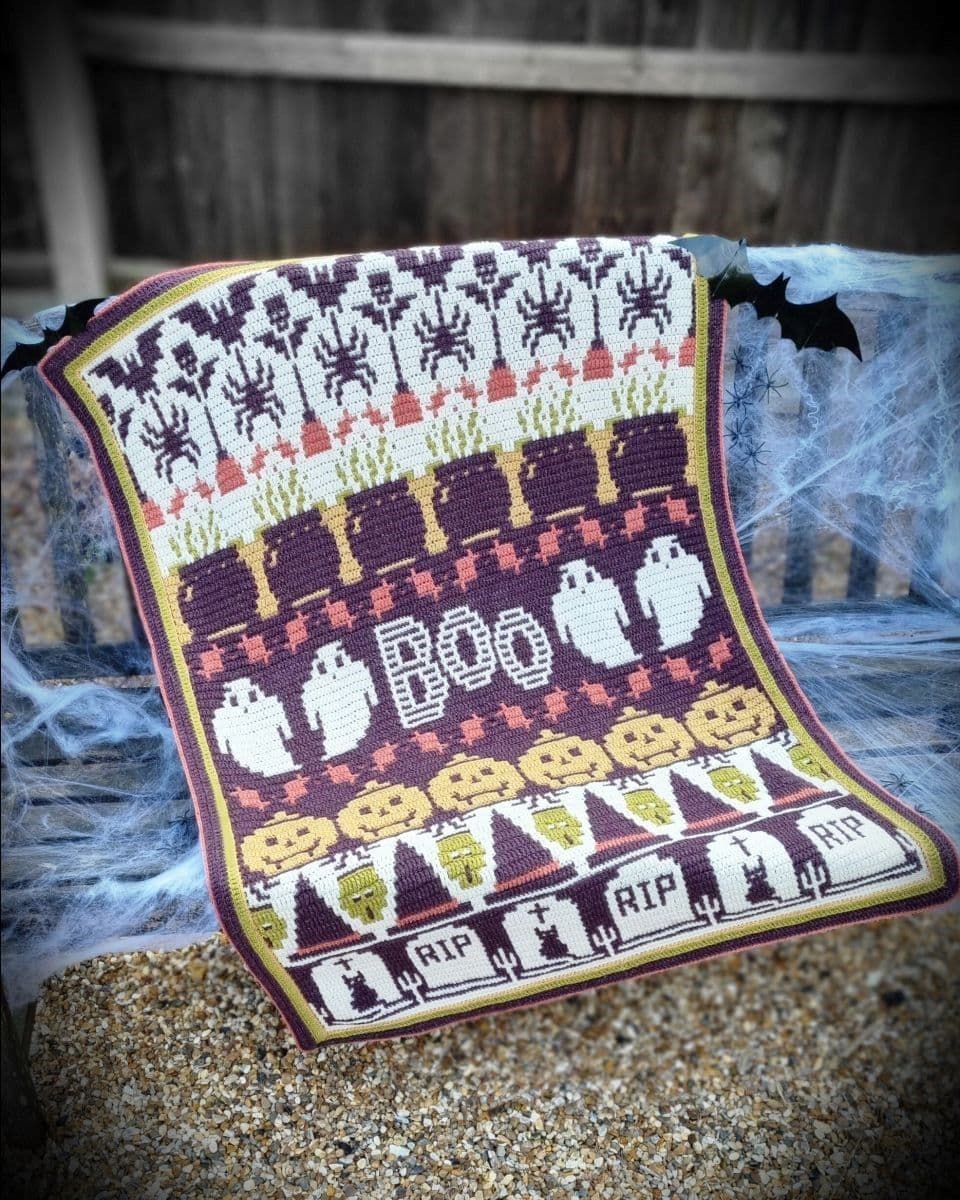 Stylecraft Boo Halloween Blanket CAL by Rosina Plane - Creepy ...