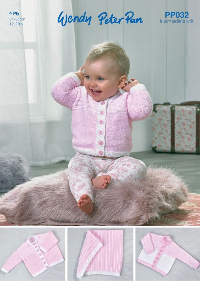 Wendy Peter Pan 4 Ply Cardigans & Blanket Pattern PP032 ...